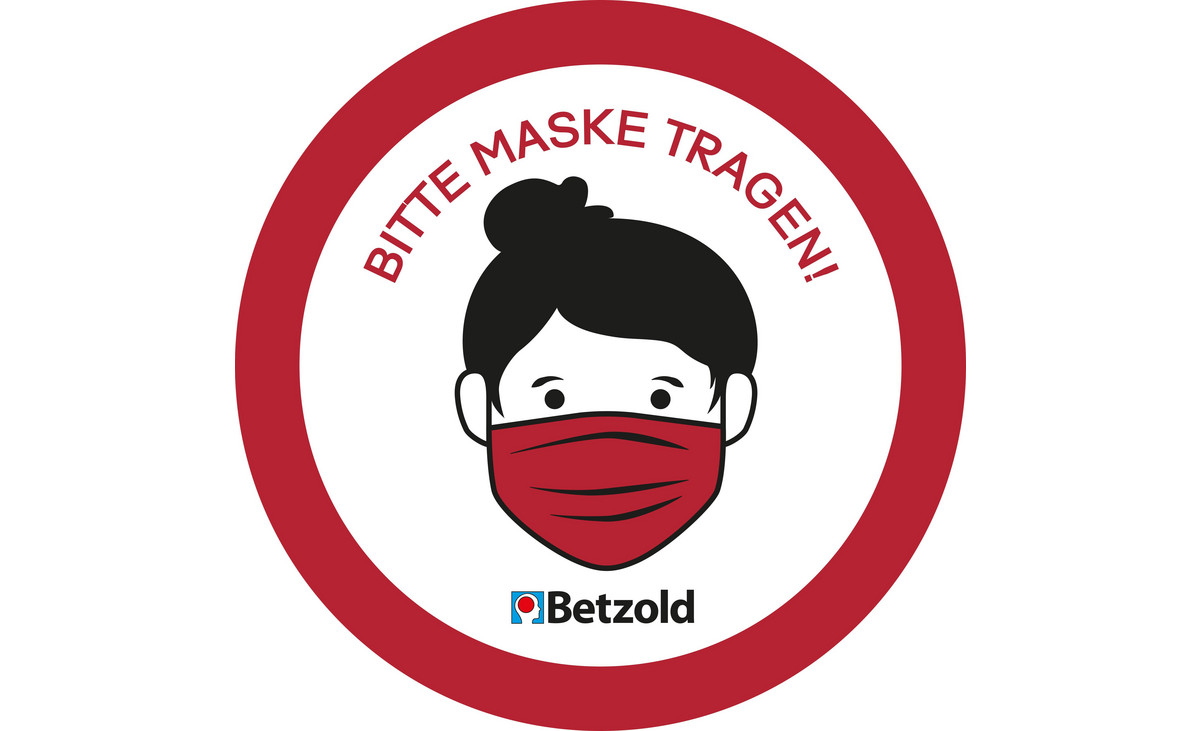 Betzold Aufkleber „Bitte Maske tragen“, 10 Stück | betzold.ch
