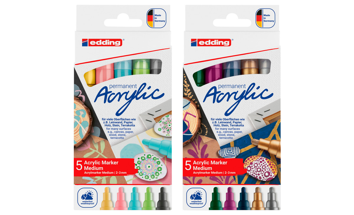 edding 5100 Acrylmarker, medium, 5er-Set | betzold.ch